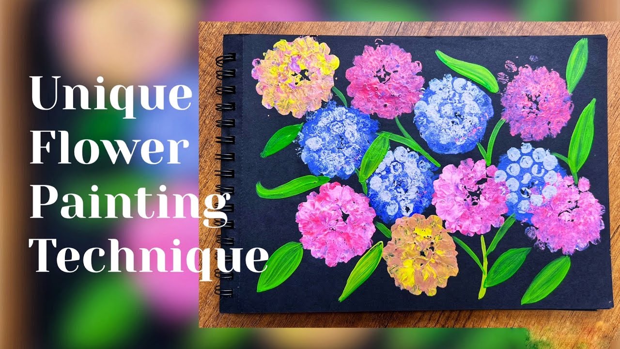 Unique Flower Painting Technique 🌸 | ART | Littlesparkks - YouTube