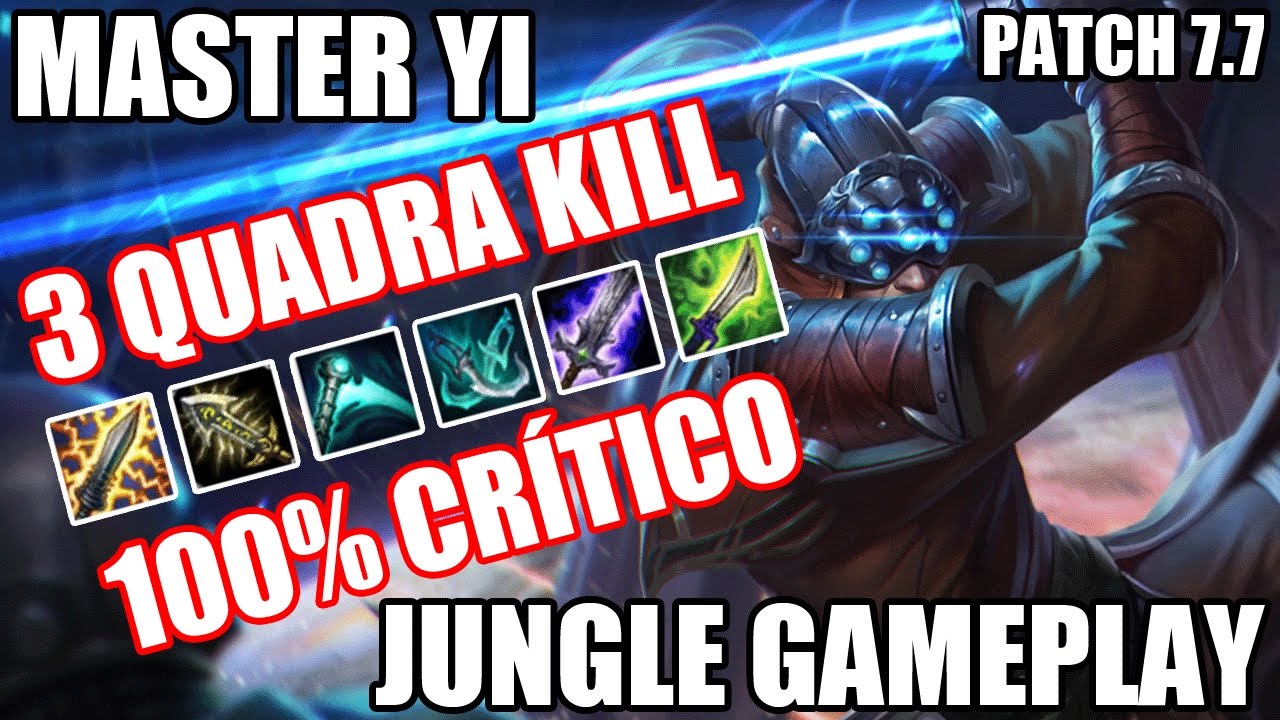 A MELHOR BUILD PRA RUSHAR ELO + 3 QUADRA KILL - MASTER YI JUNGLE ...