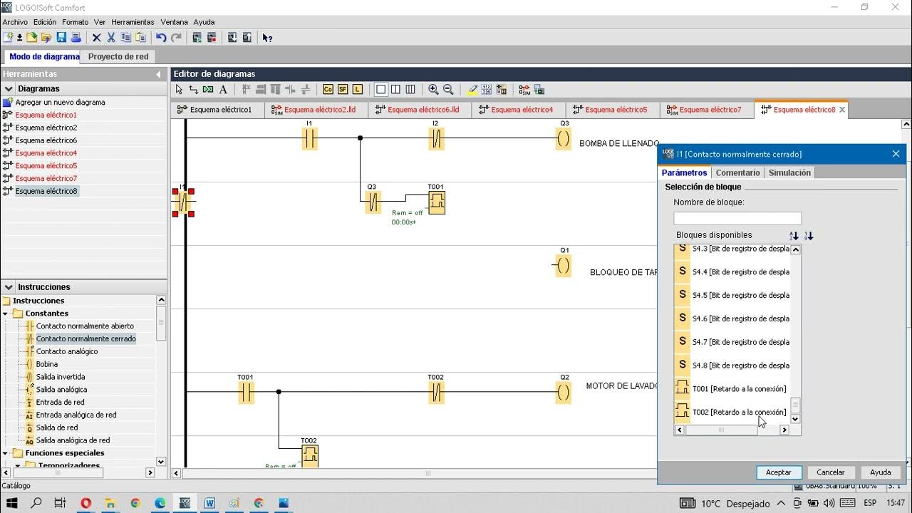 CICLO DE LAVADO UTILIZANDO TON Y TOF PLC LOGOSOFT - YouTube