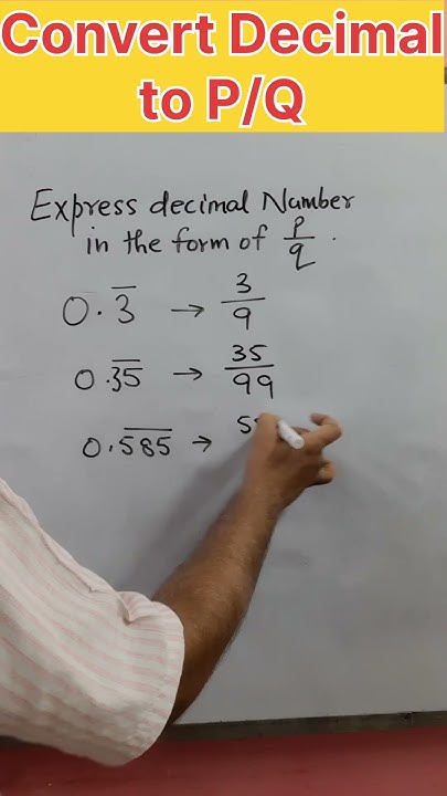 Convert non terminating repeating decimal into p/q within a second | Superfast trick #shorts # ...