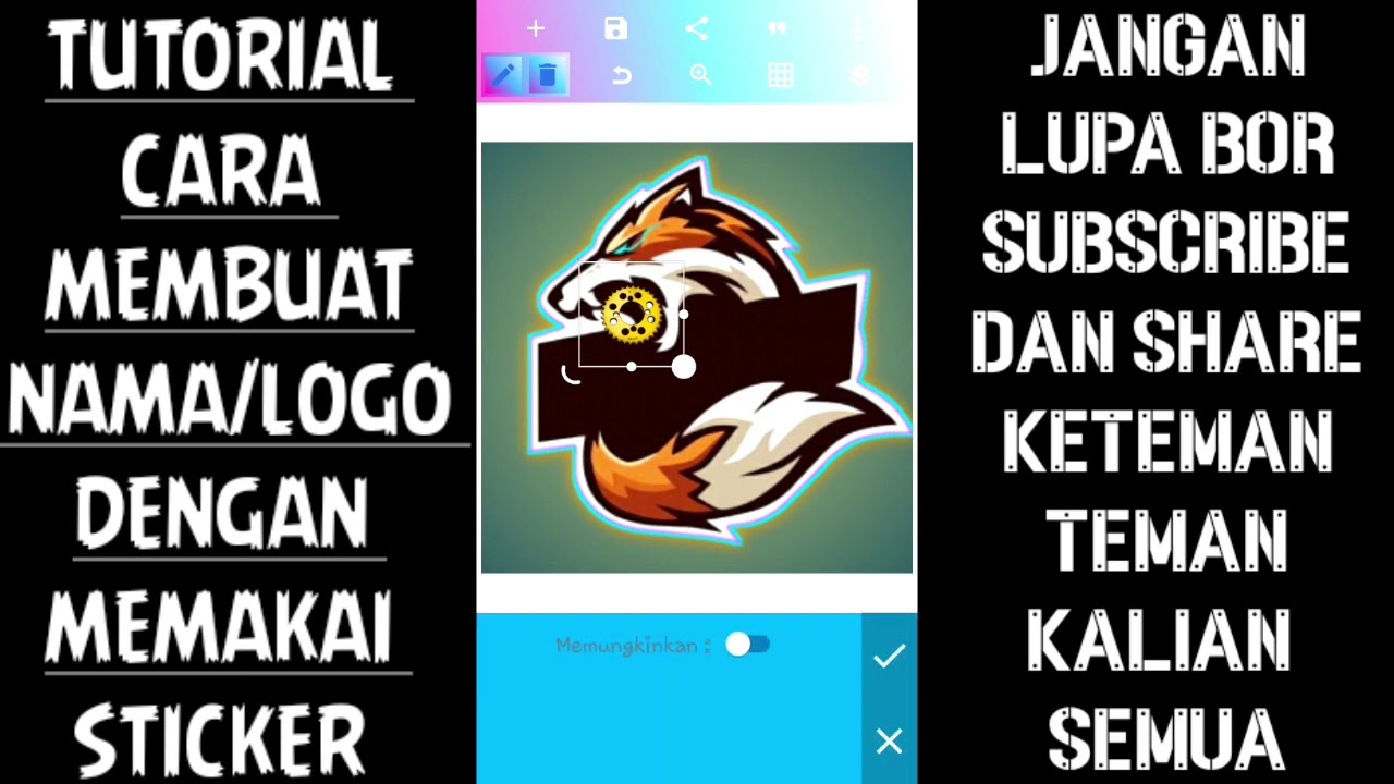 TUTORIAL CARA MEMBUAT NAMA/LOGO DENGAN MEMAKAI STICKER ||DI APLIKASI ...