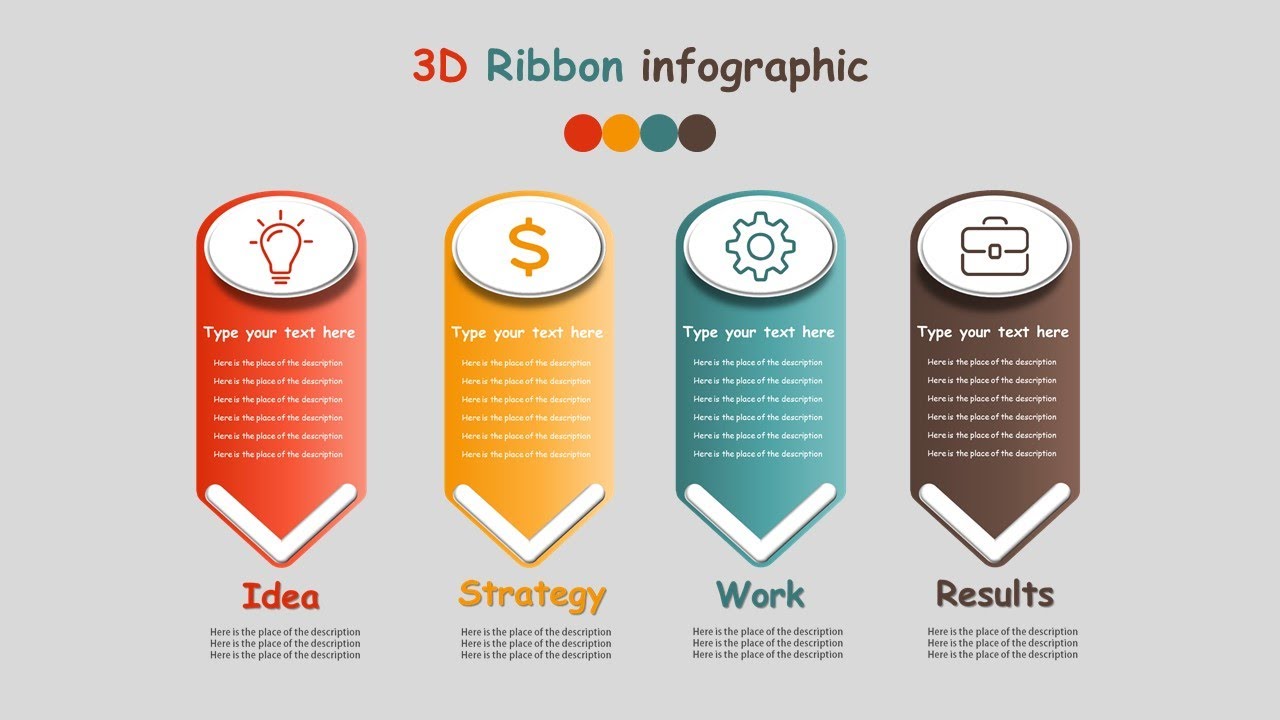 Create a 3d ribbon infographic | powerpoint animation tutorial ...