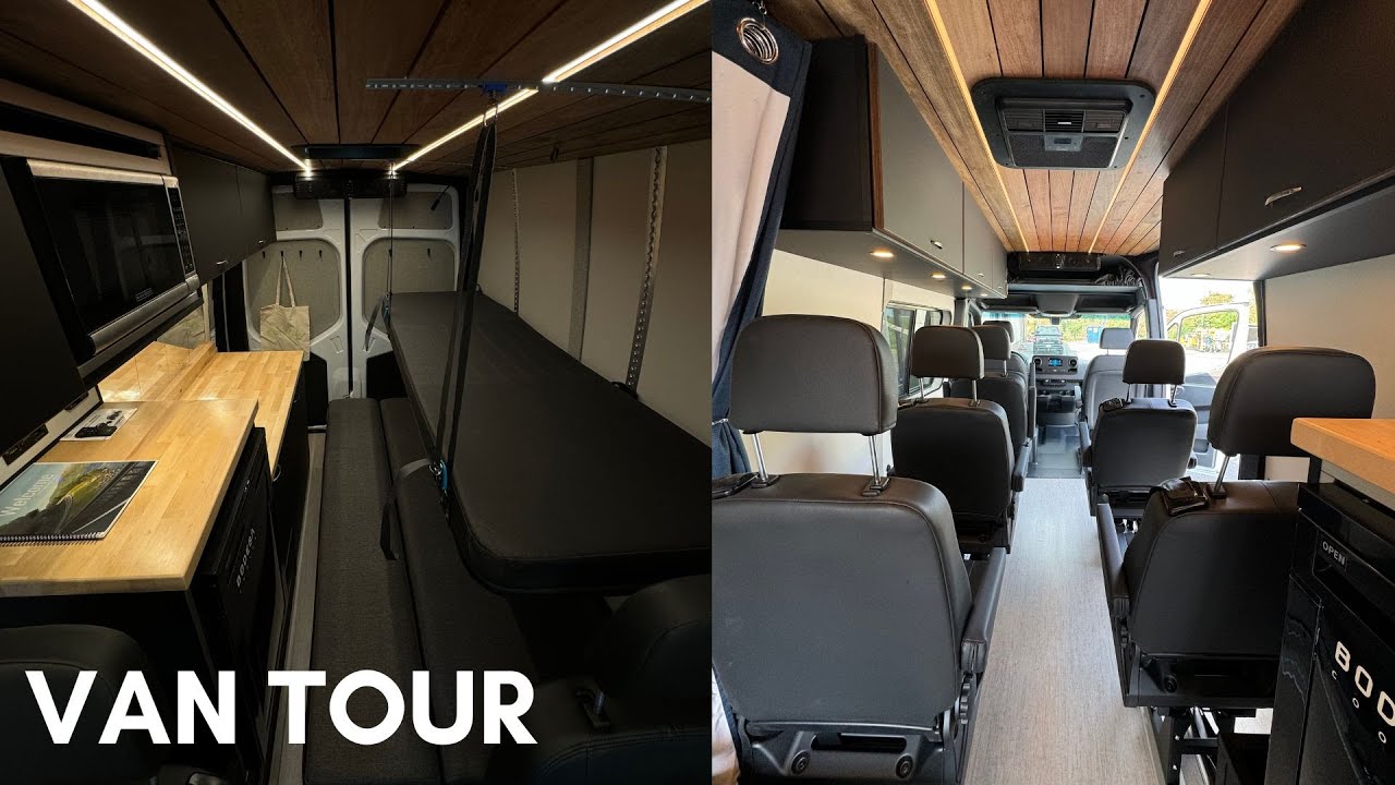 VAN TOUR | LUXURY Touring Band Van with CONVERTIBLE Bedroom | Mercedes ...