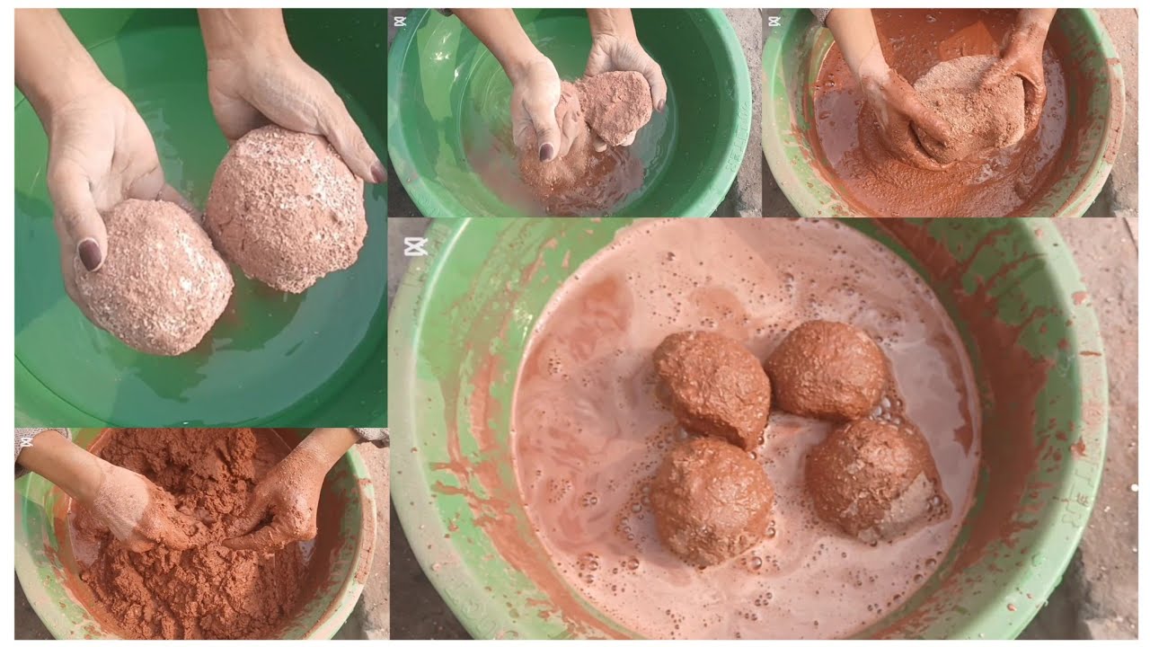 Crispy RED sand balls water crumbling 👌 yummy paste 😋 plz sub 🙏 RM ASMR ...