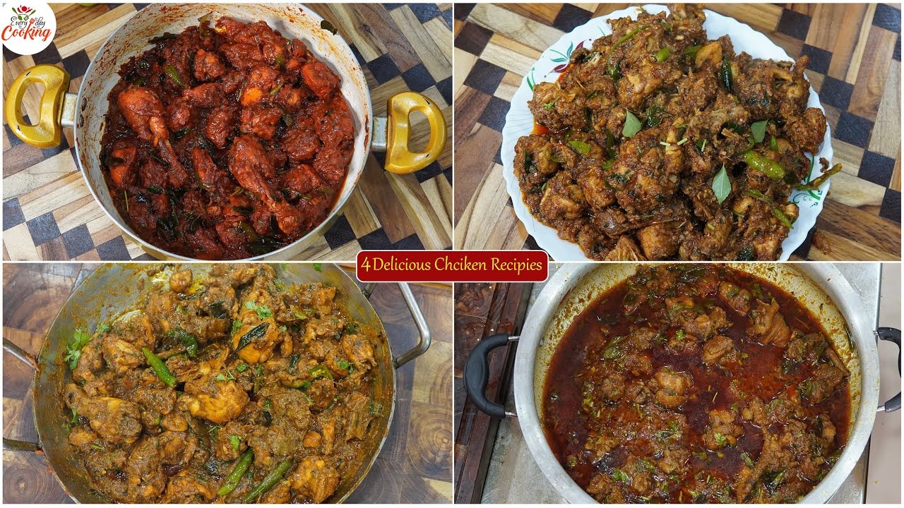 4 varieties of chicken curry || EVERYDAY COOKING || - YouTube