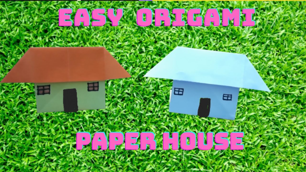 How to make an origami paper house / Origami house easy / Squash fold ...