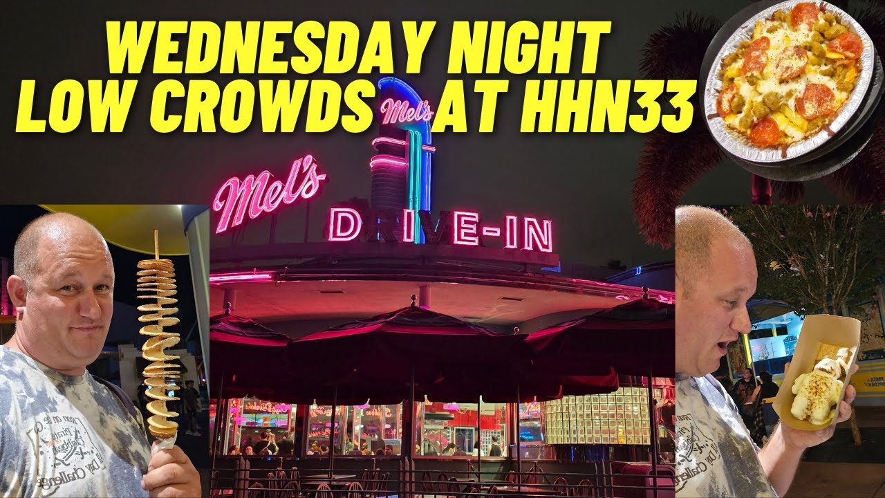 Late night Wednesday at HHN33 2024 for some food and a couple houses ...