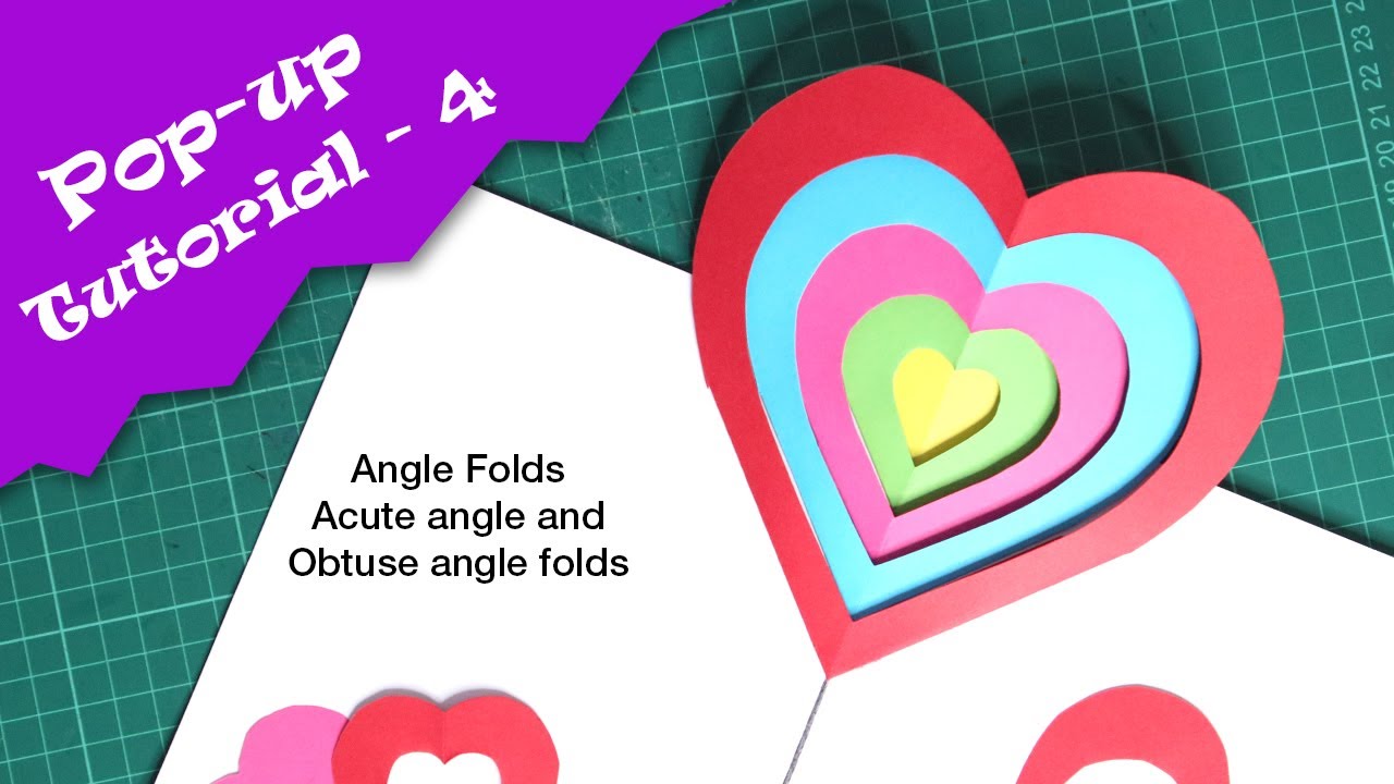 Pop-up Tutorial 4 - Angle Fold or V Fold. How to create acute angle and ...