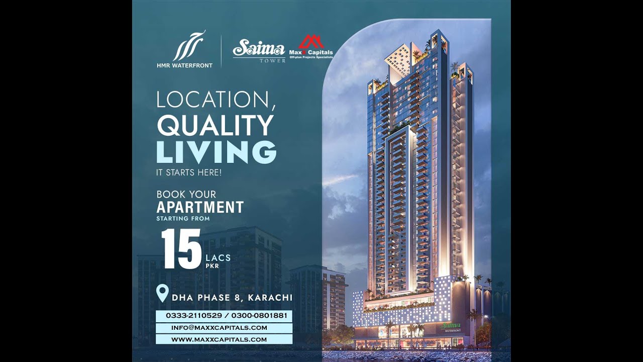 Saima Tower: Unveiling Karachi's Waterfront Paradise at HMR Waterfront ...