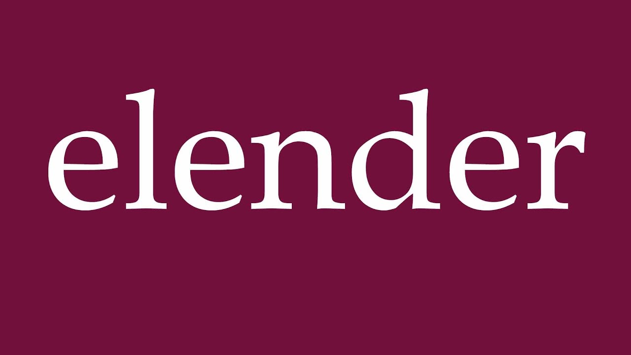 How to Pronounce ''elender'' (miserable) Correctly in German - YouTube