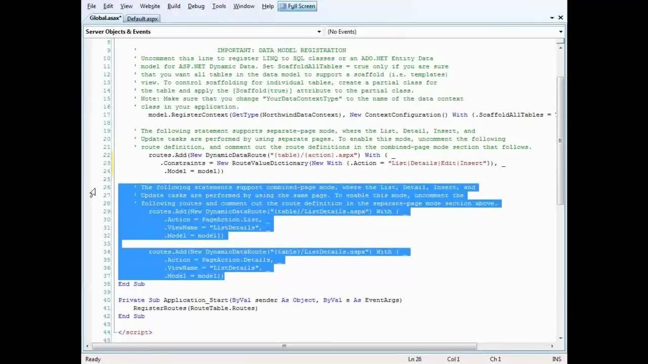 ASP.NET Dynamic Data scaffolding Part-5 - YouTube