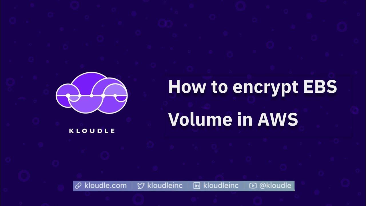 How to Encrypt AWS EBS Volume - YouTube