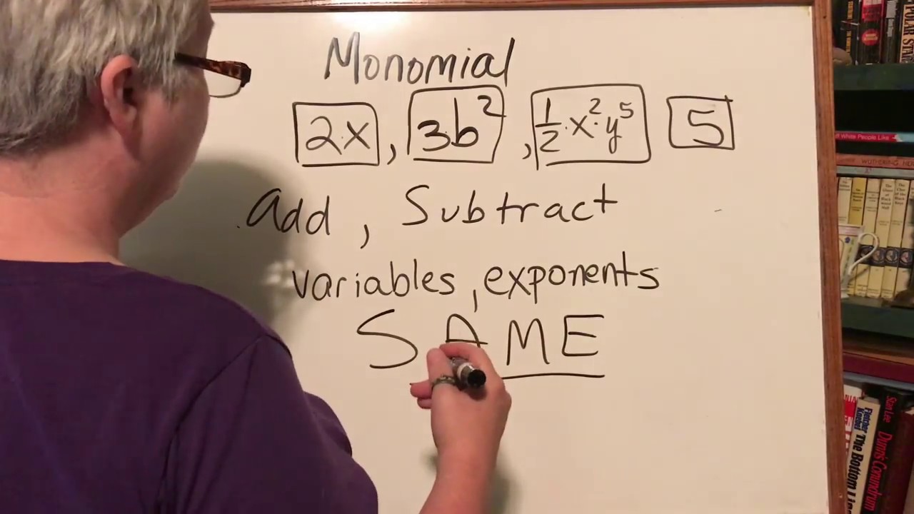 Adding And Subtracting Monomials YouTube Adding And Subtracting Monomials YouTube