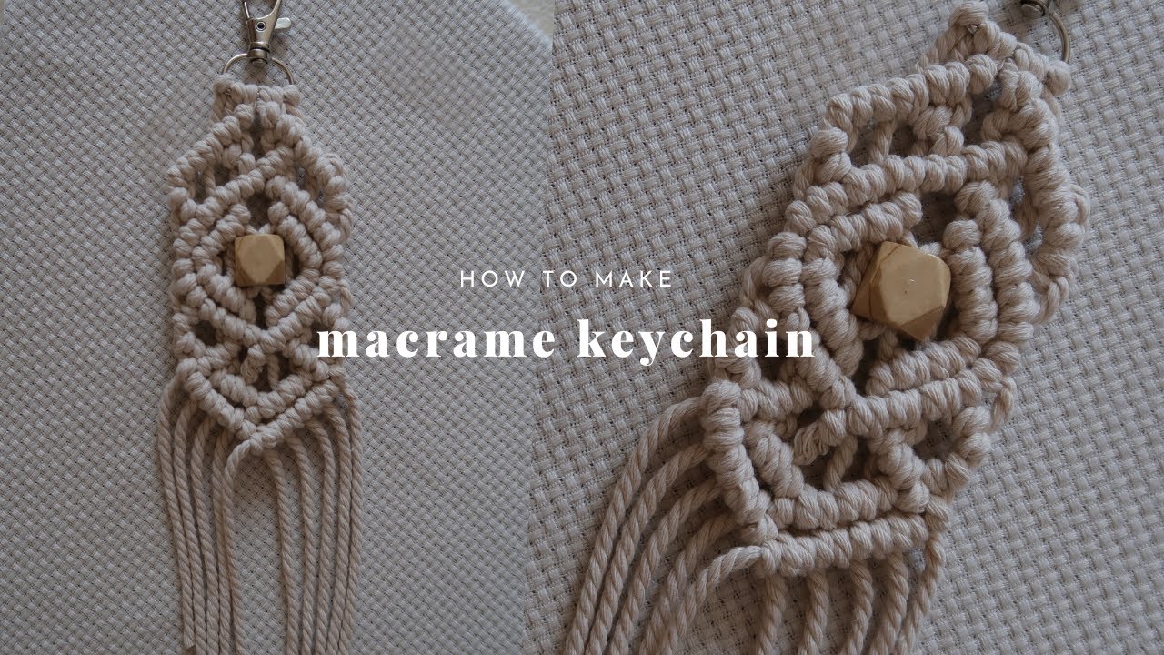 Easy Macrame Keychain - Tutorial for Beginners - YouTube