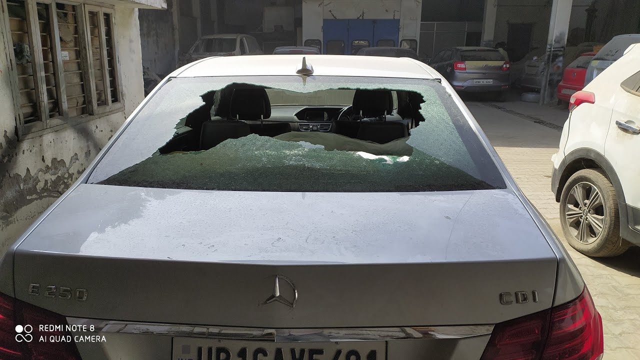 Mercedes rear glass replacement - YouTube