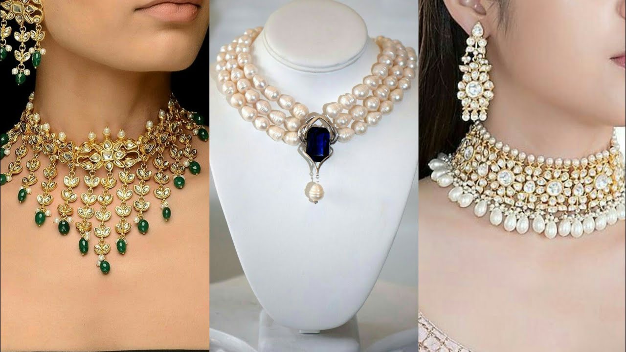 Necklace designing ideas collection // crystal necklace design ...