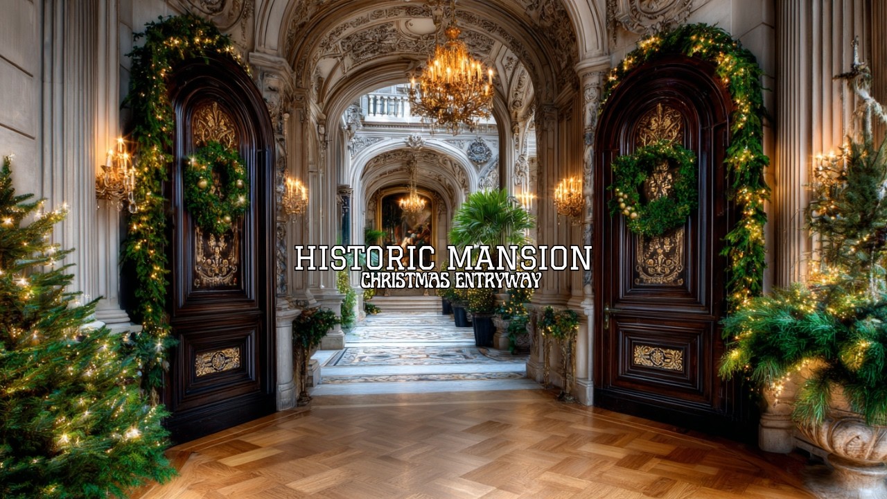 Historic Mansion Christmas Ideas | Bold Old World Entryway Elegance ...