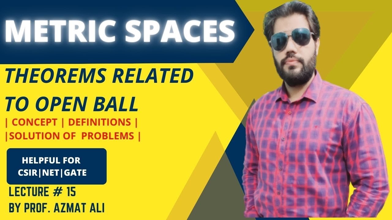 LEC # 15|| METRIC SPACES ||THEOREMS RELATED TO OPEN BALL, OPEN SPHERE ...