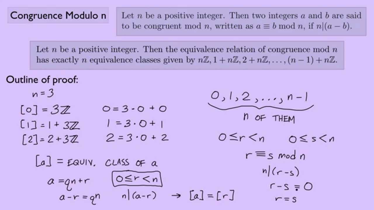 Abstract Algebra 1 Congruence Modulo N YouTube