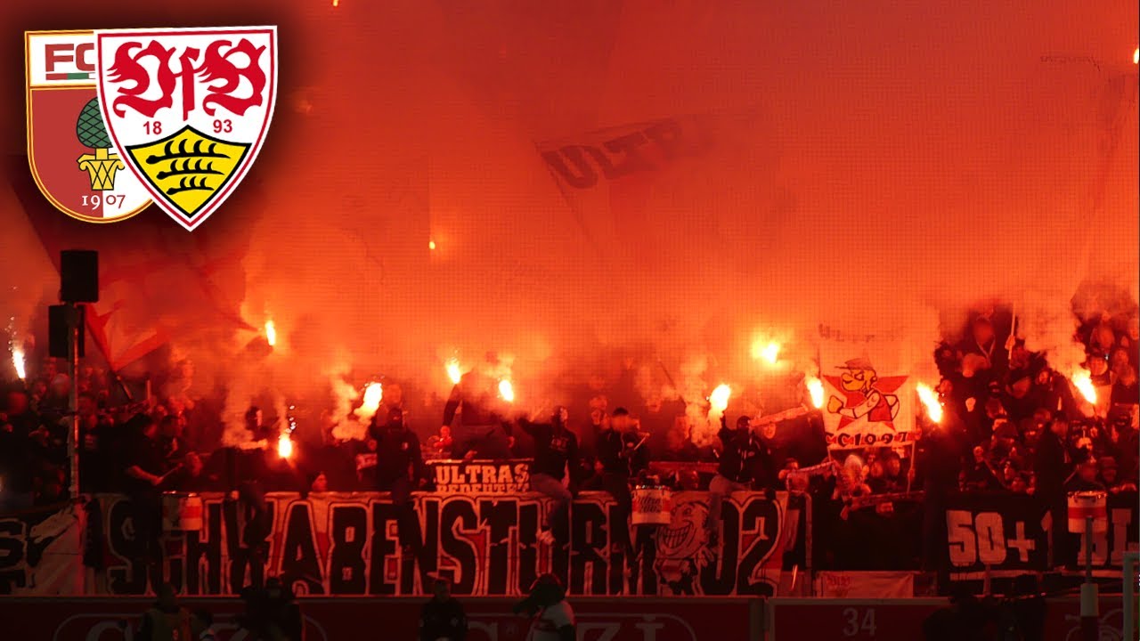 STUTTGART-AUGSBURG 3:0 | Pyro VFB Stuttgart-Fans gegen FC Augsburg 20. ...
