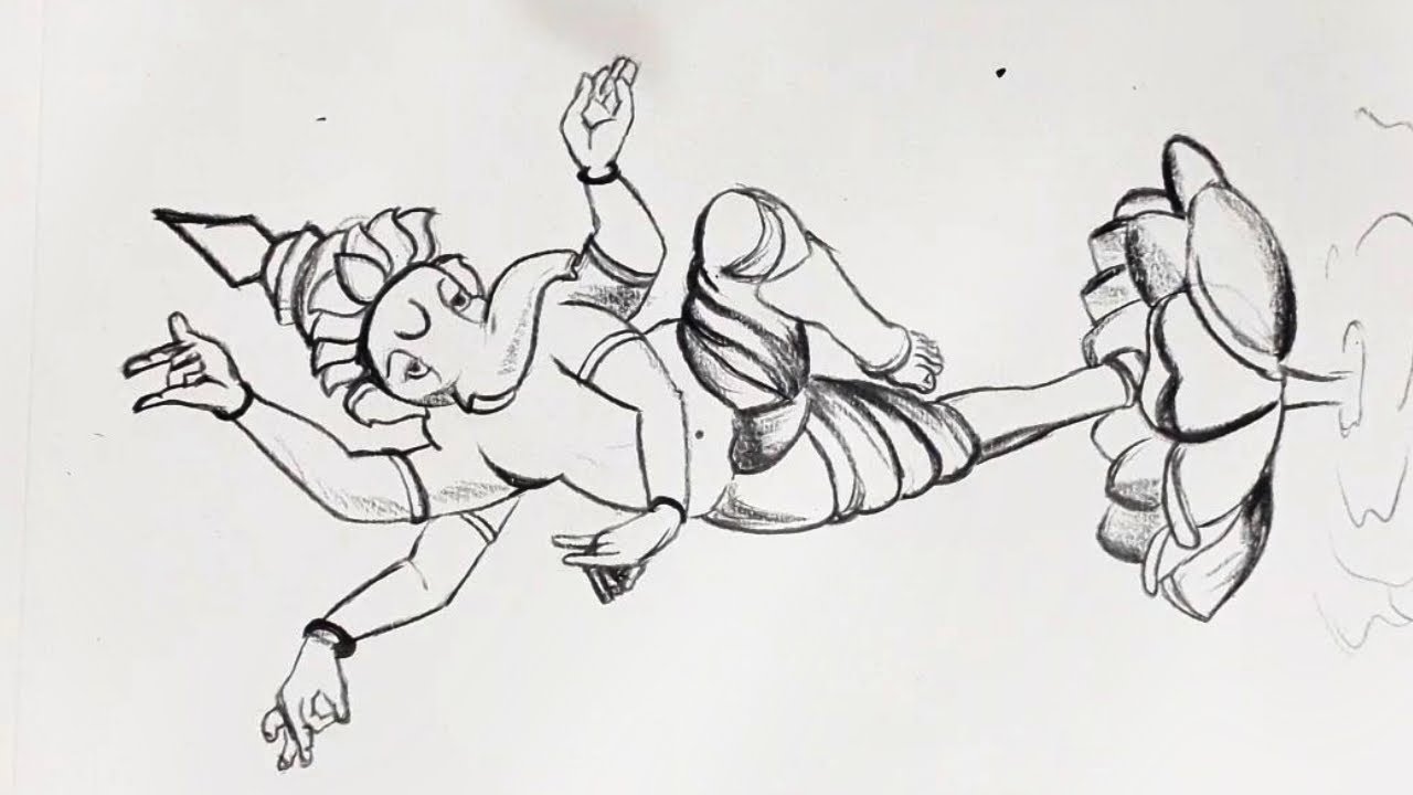 How to draw a standing ganpati bappa/pencil drawing - YouTube