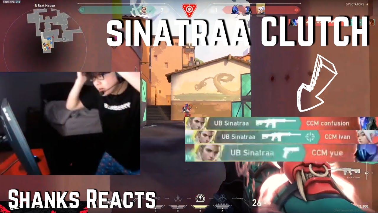 FaZe Shanks REACTS to sinatraa CLUTCH in VCT... HE IS BACK ! | VALORANT ...