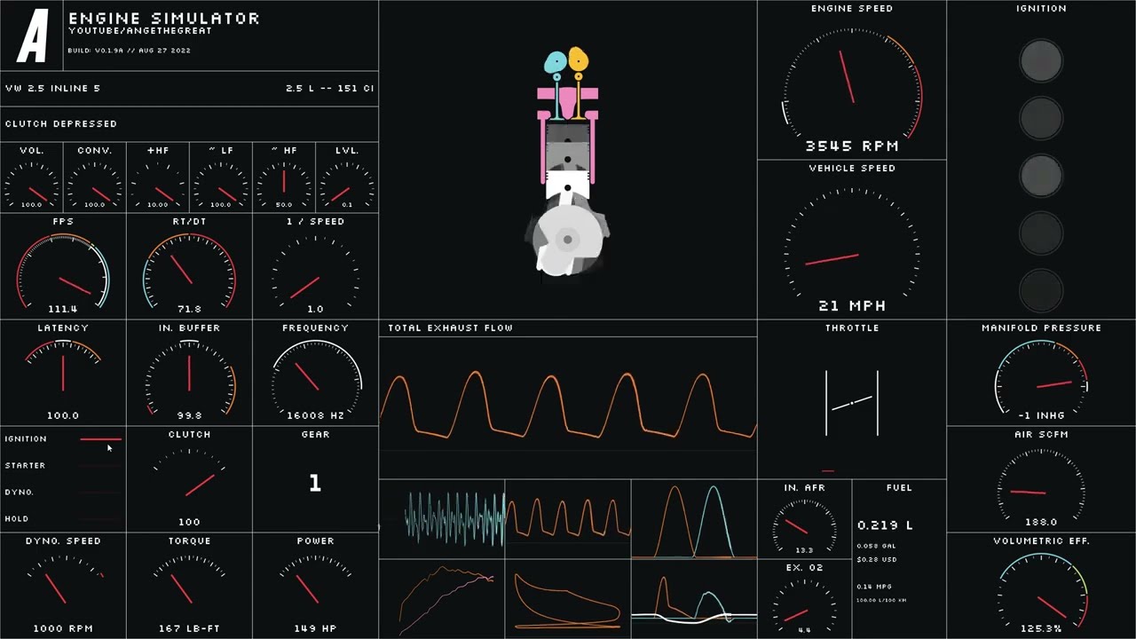 AngeTheGreat Engine Simulator - VW Inline 5 - YouTube