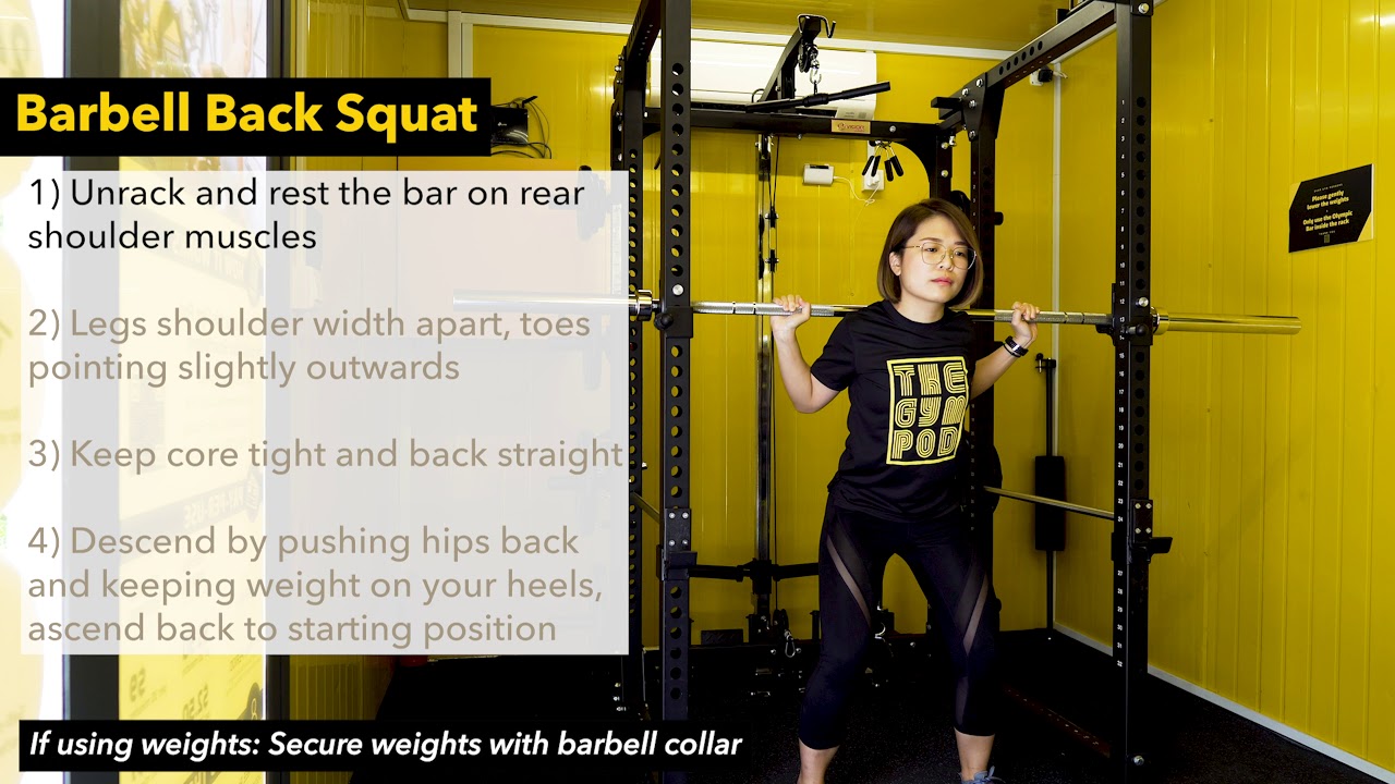 TheGymPod Barbell Back Squat Tutorial | momentscreatives - YouTube