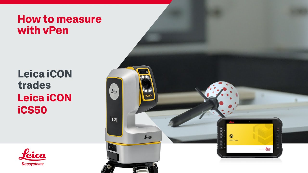 Leica iCON trades - How to measure with vPen - YouTube