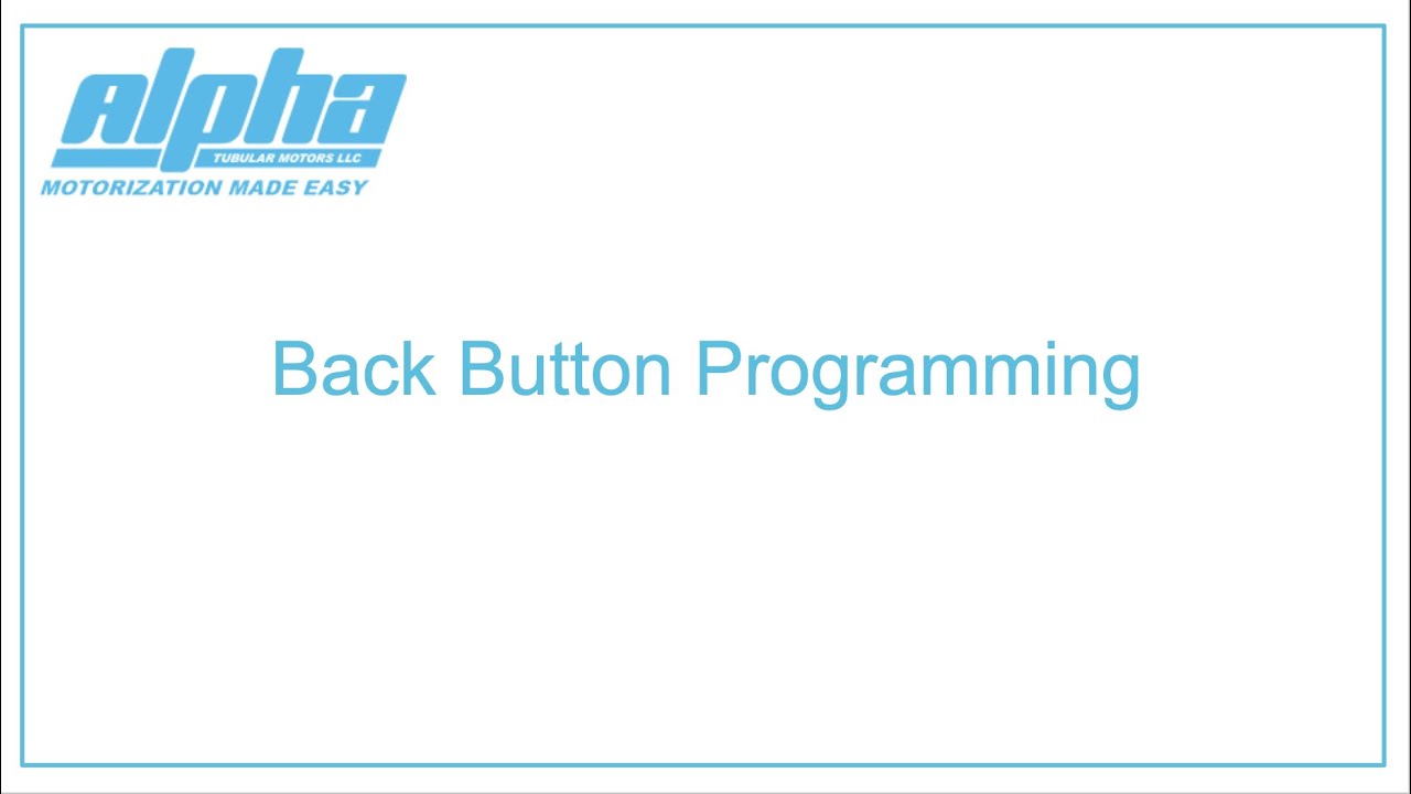 Back Button Programming - YouTube