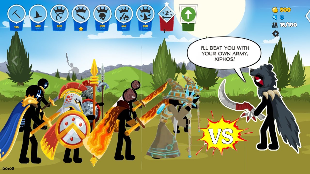 Stick war 3 : Sickelbear vs Magis wrathnar ⚔️ Compaign mode - YouTube