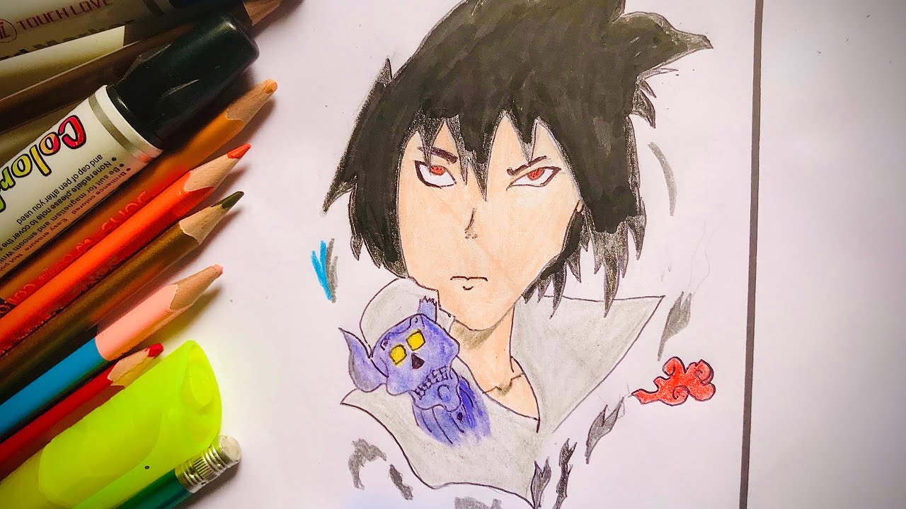 drawing utchiha saski||كيف أرسم اوتشيهاساسكي للمبتدئين🔥 - YouTube