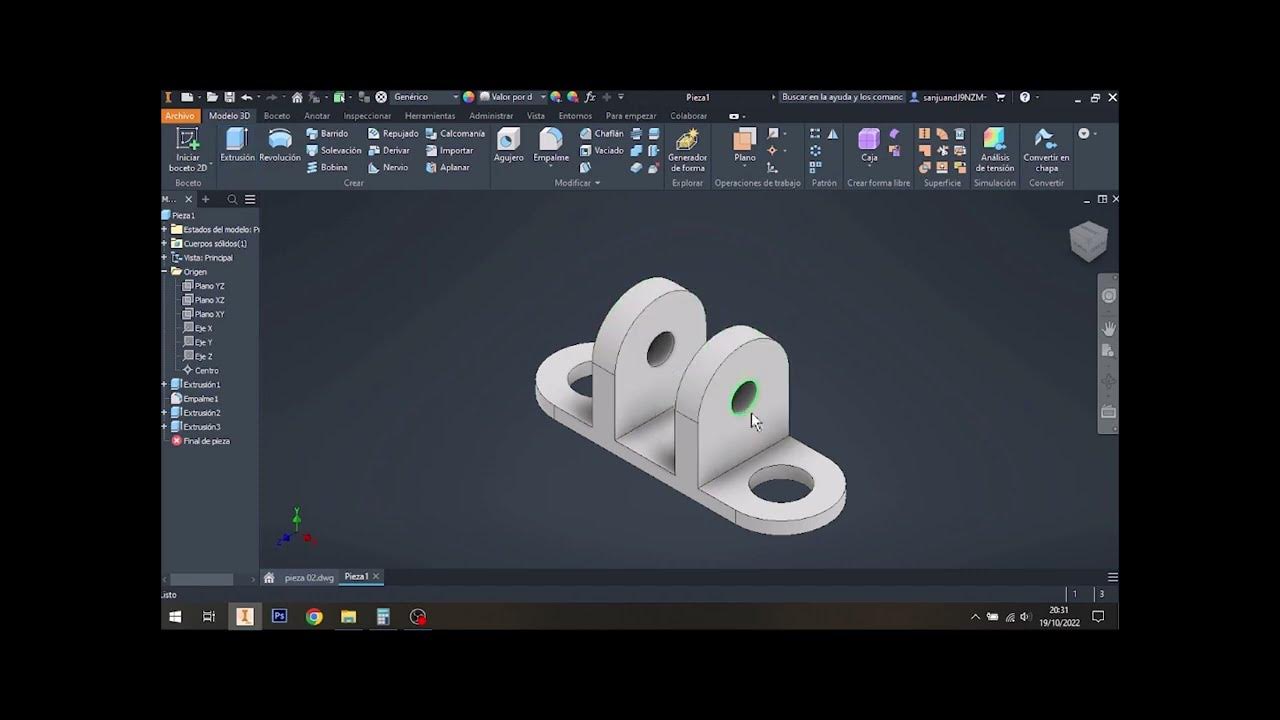 Tutorial AUTODESK INVENTOR (Pieza 02) - YouTube