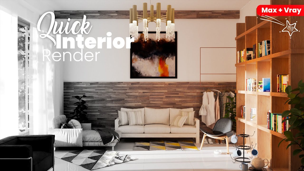 interior model with rendering 3ds Max Vray tutorial in tamil - YouTube