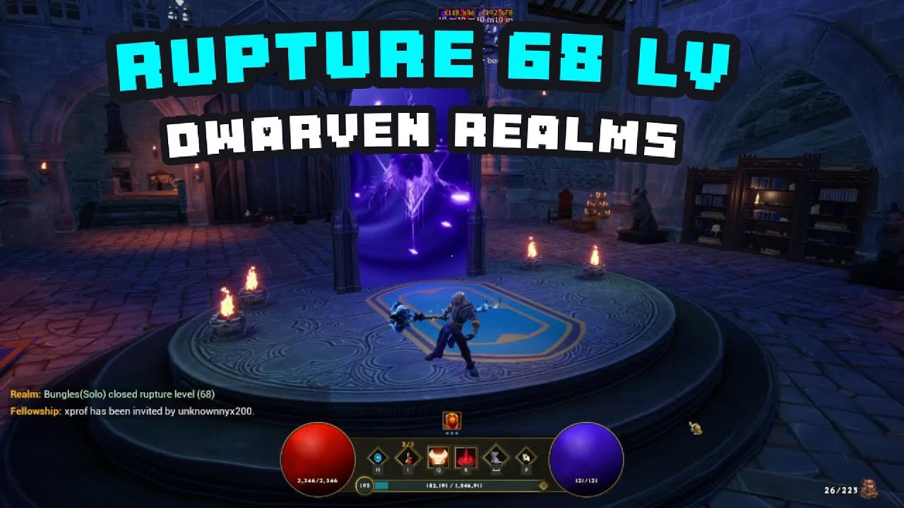 Dwarven Realms - Burning Shield Rupture 68 lv - YouTube
