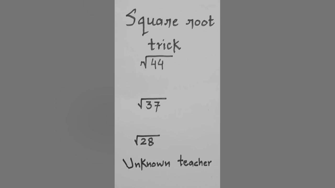 Square Root Trick YouTube square-root-trick-youtube