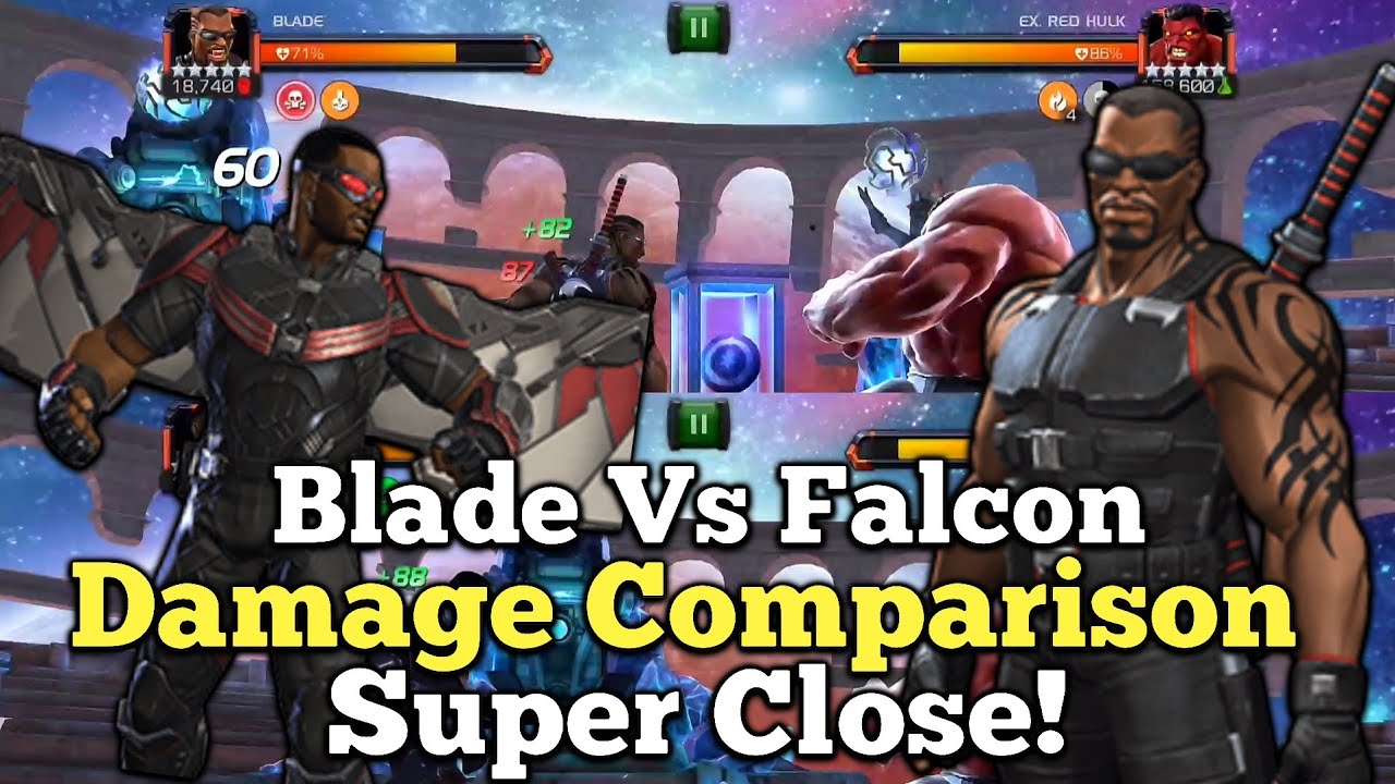 Blade Vs Falcon Damage Comparison | Super Close! | Marvel Contest Of ...