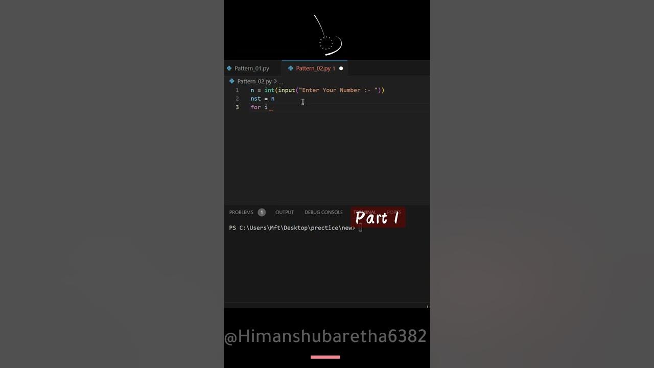 Pattern 02 Triangular Asterisk Pattern Shorts Python Programming Coding Himanshubaretha1