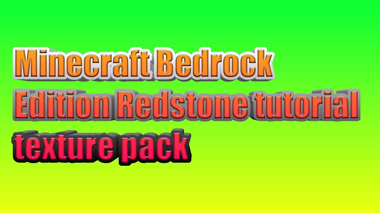 Minecraft Bedrock Edition Redstone tutorial texture pack - YouTube
