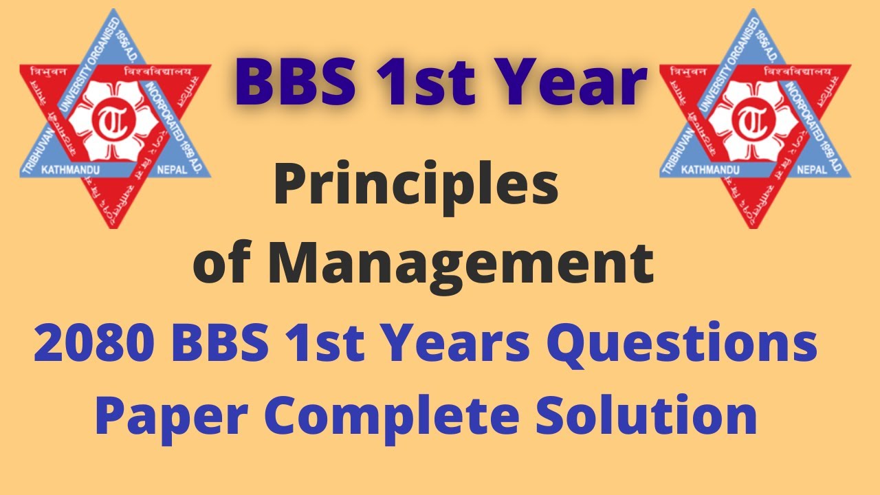 TU BBs 1st Year Principles of Management 2080 Exam Question Paper ...