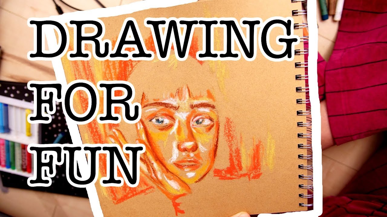 sketching for fun - oil pastel portrait drawing - YouTube