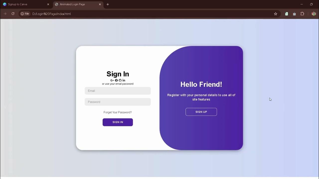 Animated Login Page | HTML, CSS, JavaScript | Full Preview + Code ...