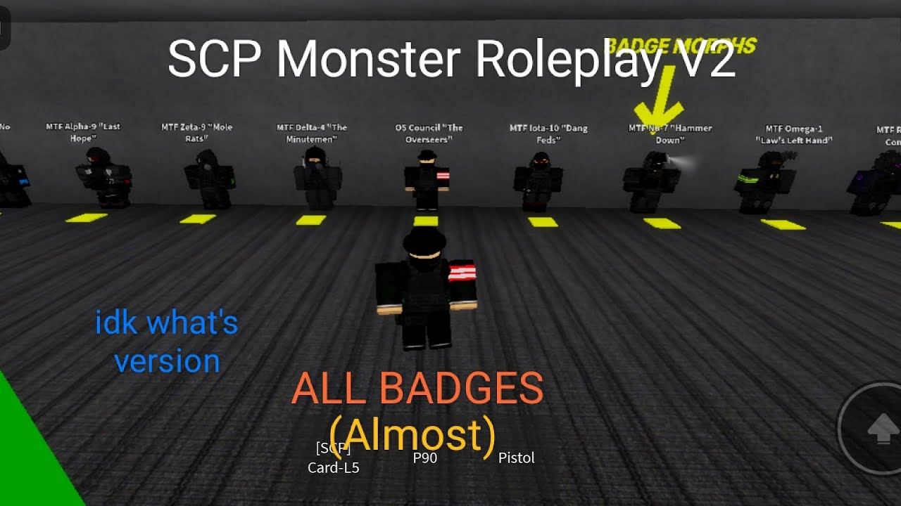 Roblox Scp Monster Roleplay V2 Almost All Badges Youtube