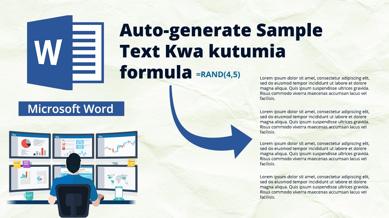 How to Auto-Generate Text in MS Word Using rand() - Swahili - YouTube