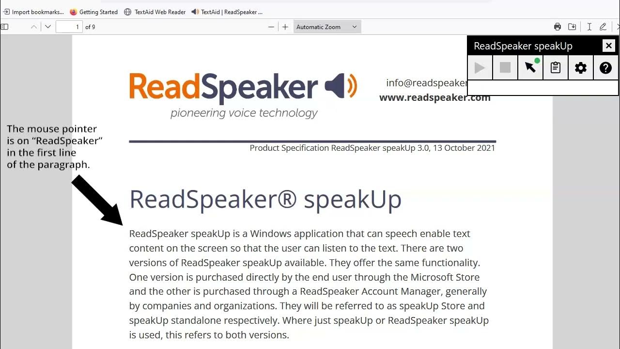 ReadSpeaker speakUp: The Point and Read Tool - YouTube