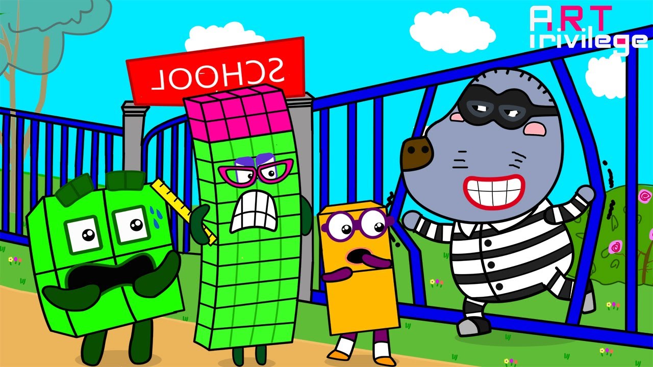 Bad Guy Broke into School, Please call The Police! | Numberblocks ...