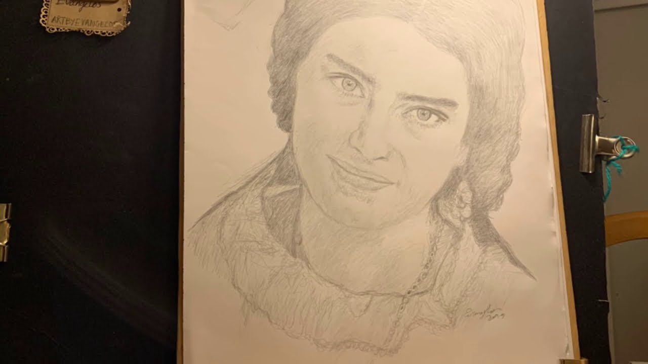 Artbyevangelos.con pencil sketch drawing of legendary actress Brooke ...