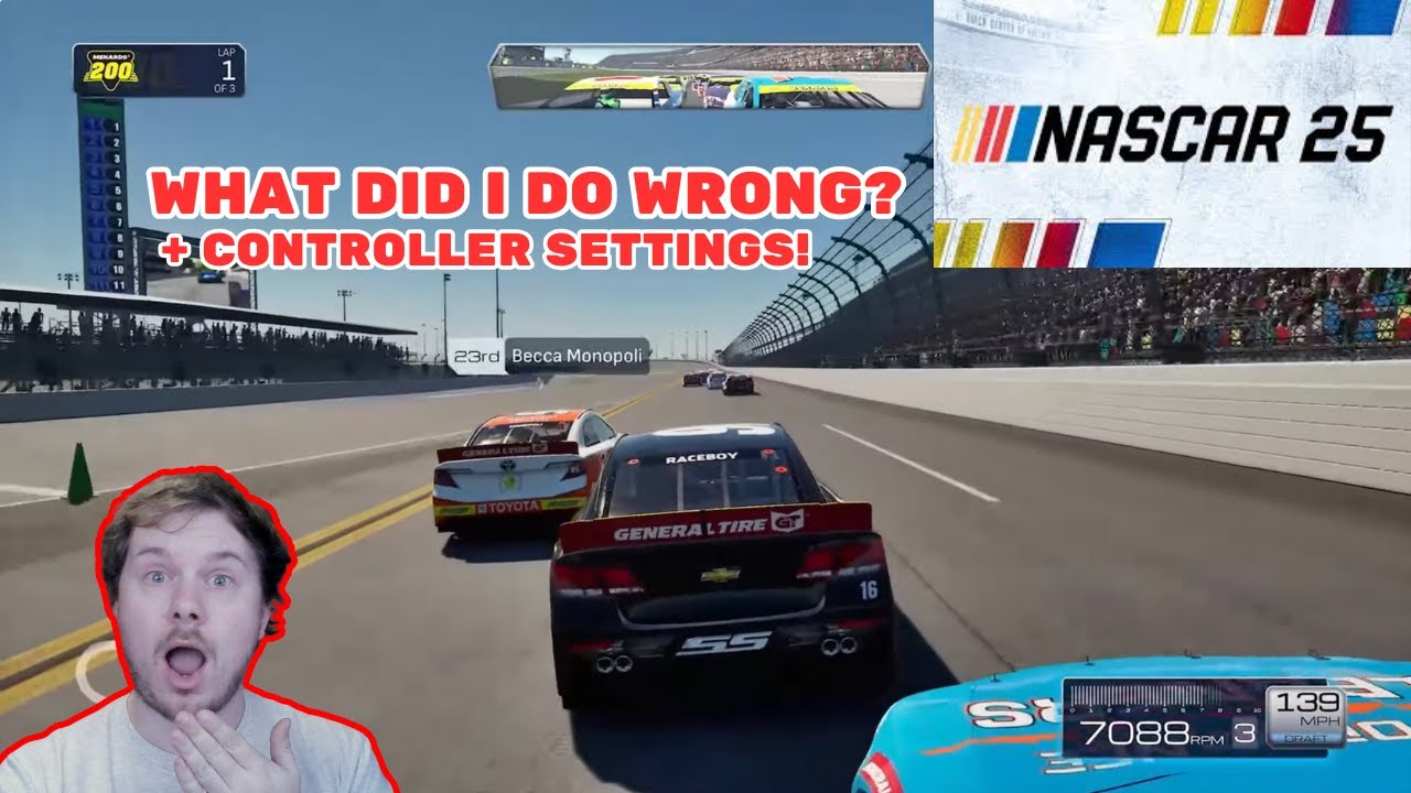 NASCAR 25 First Play, Controller Settings, My NASCAR Career Begins! I ...