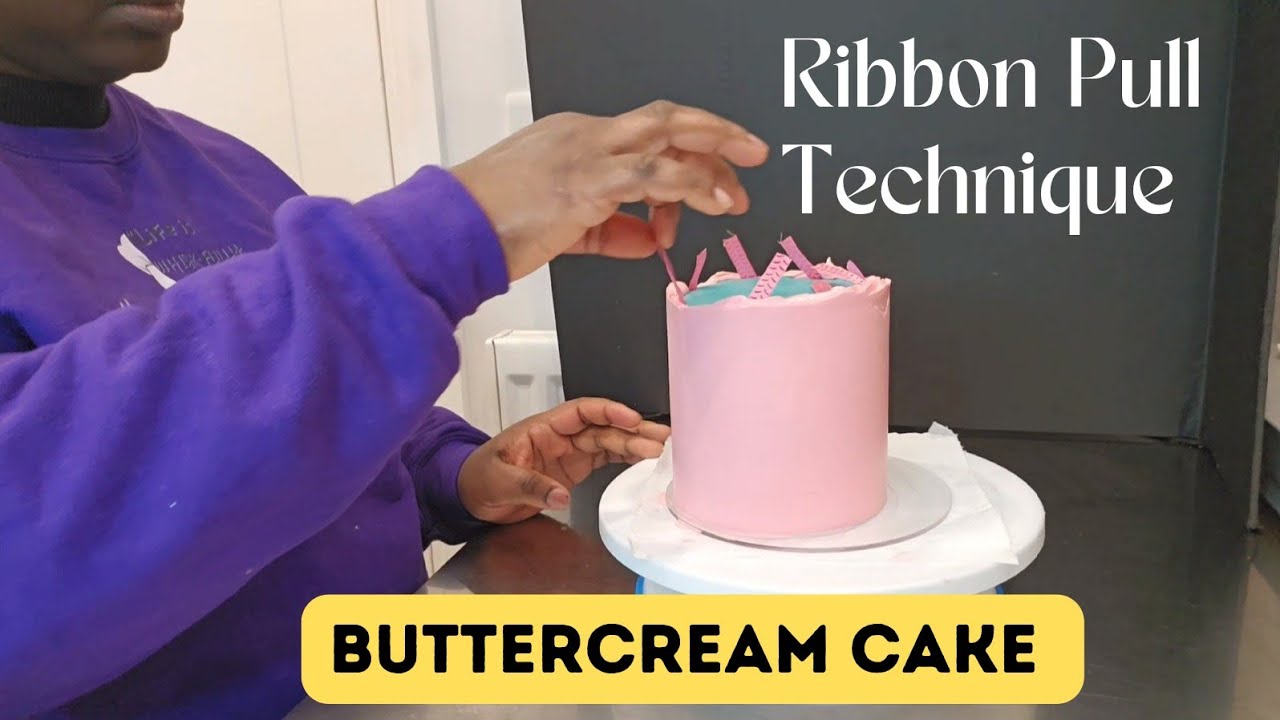 Easy Buttercream Cake Decorating With Ribbon Pull Technique | Mother's ...