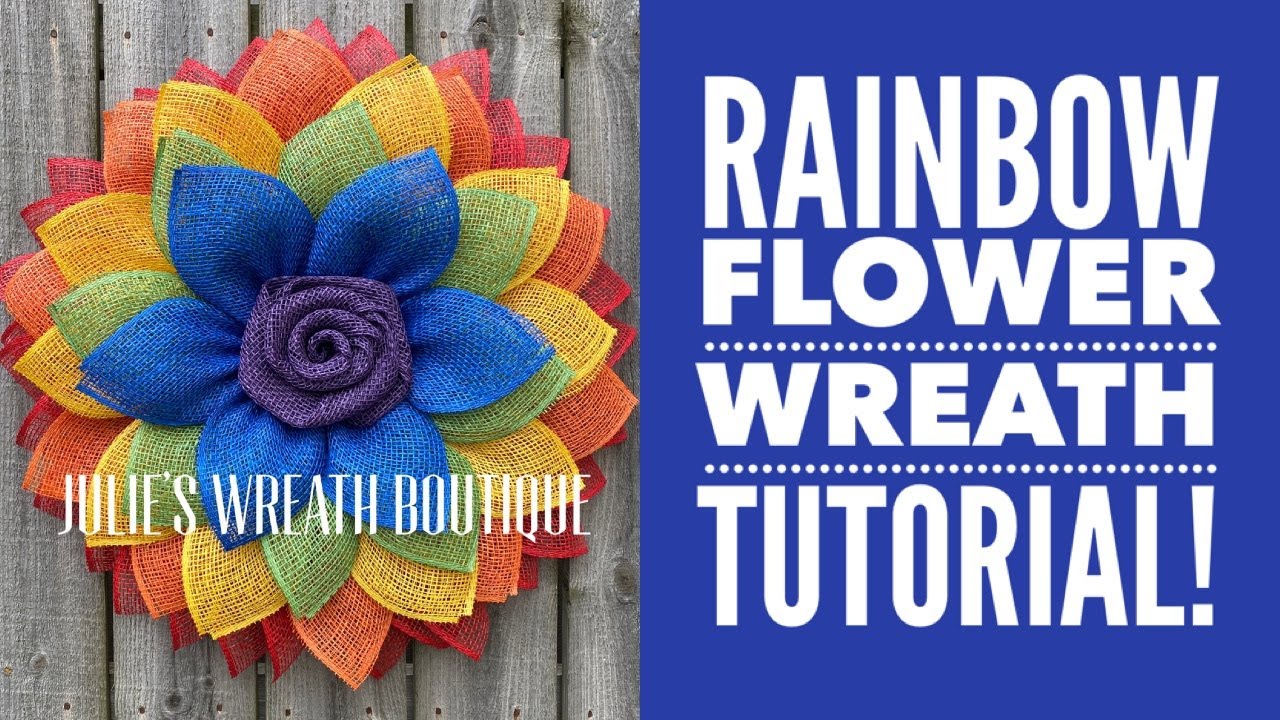 DIY Rainbow Wreath / DIY Flower / How to Make a Wreath / How to Make a ...